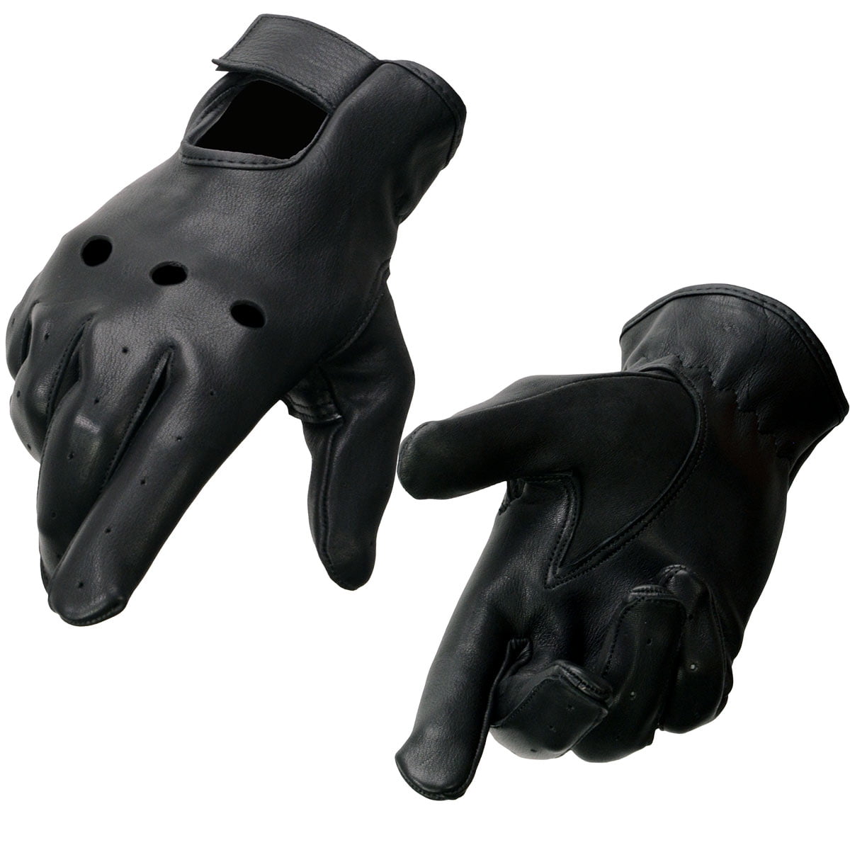 Milwaukee Leather SH868 Men's Open Knuckle USA Deerskin Black ...