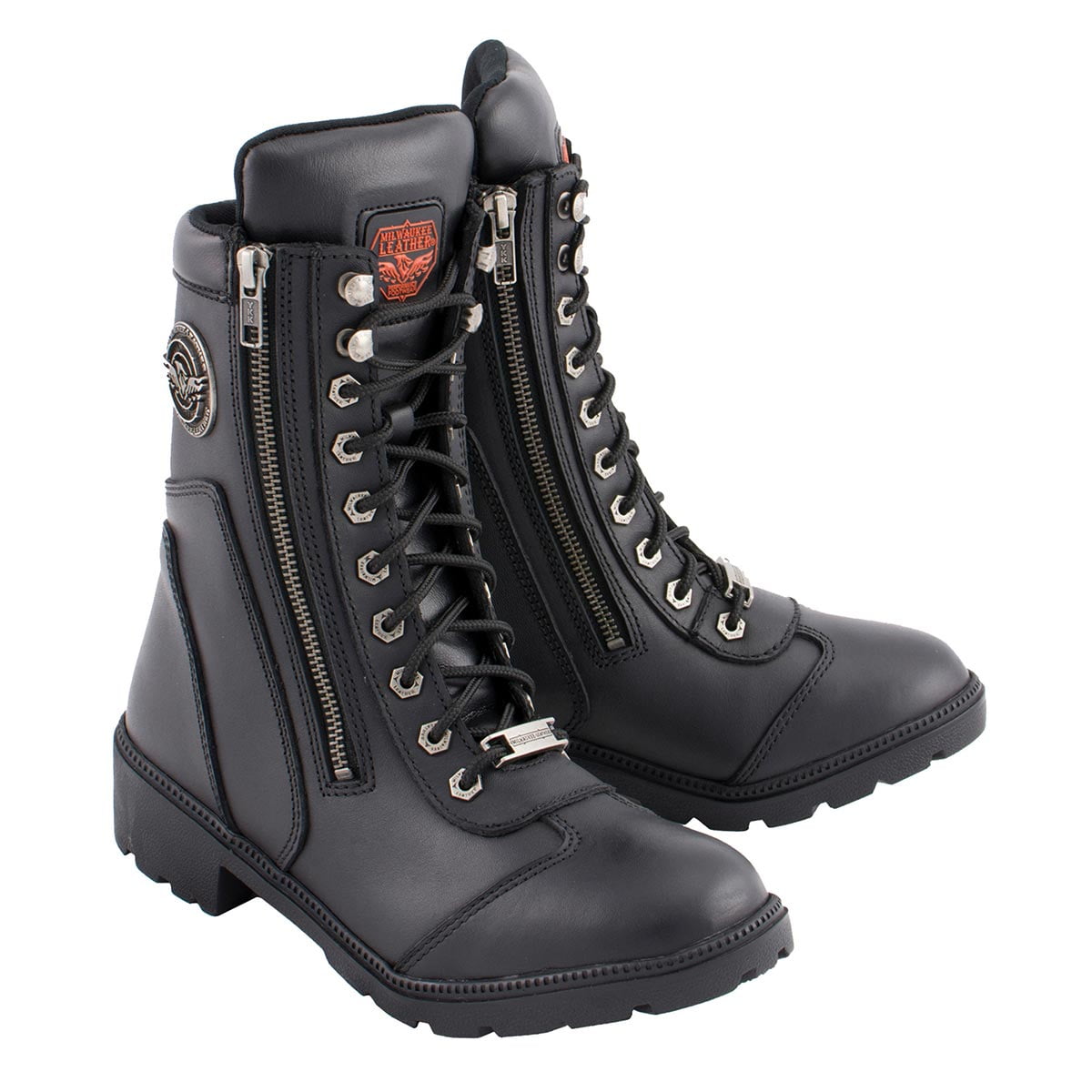 Milwaukee Leather Women's Premium Leather Lace-Up Motorcycle Rider ...