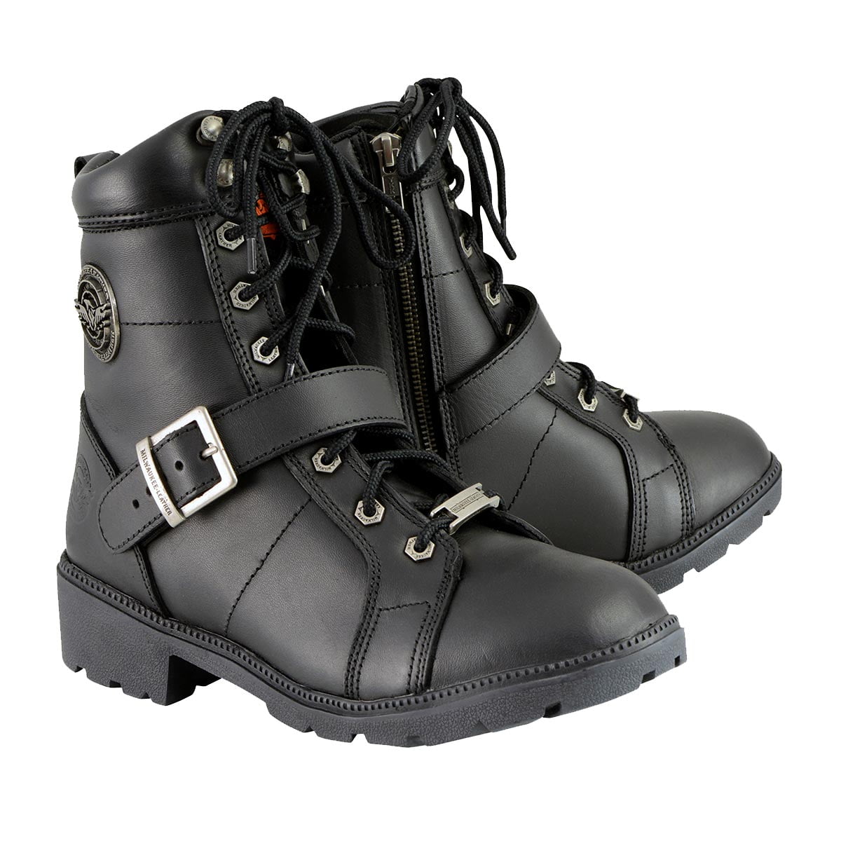 Milwaukee Leather Women's Premium Leather Lace-Up Motorcycle Rider ...