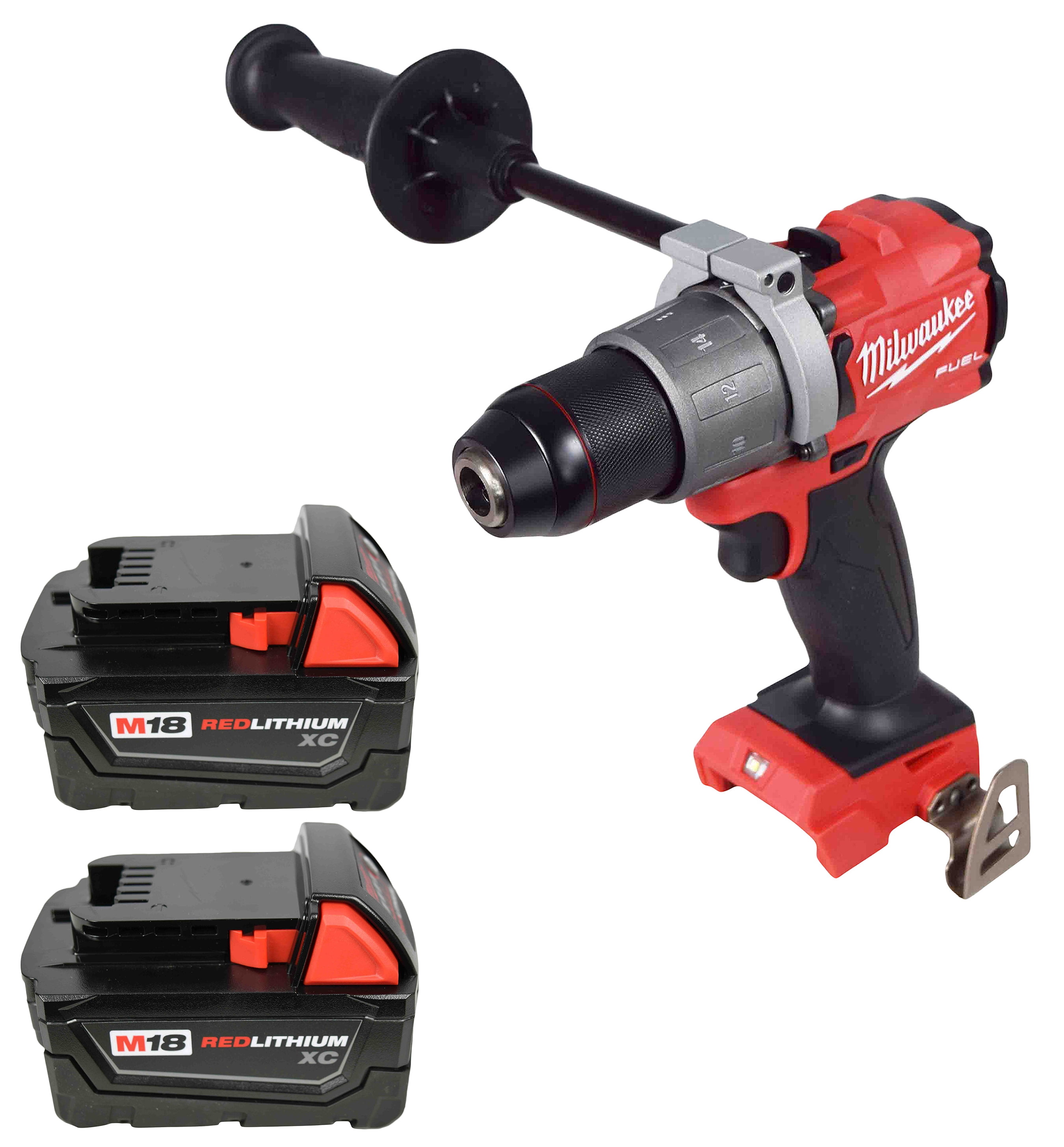 Milwaukee M18 Fuel 1/2" 18V Brushless Hammer Drill 2804-20 with (2) 3Ah ...