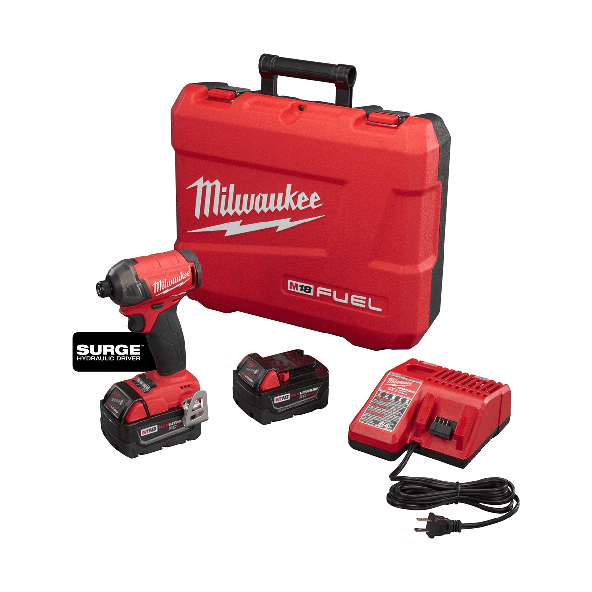 Milwaukee M18 Fuel Surge 18V Cordless Impact Drill Kit 2760-22 with 5Ah ...