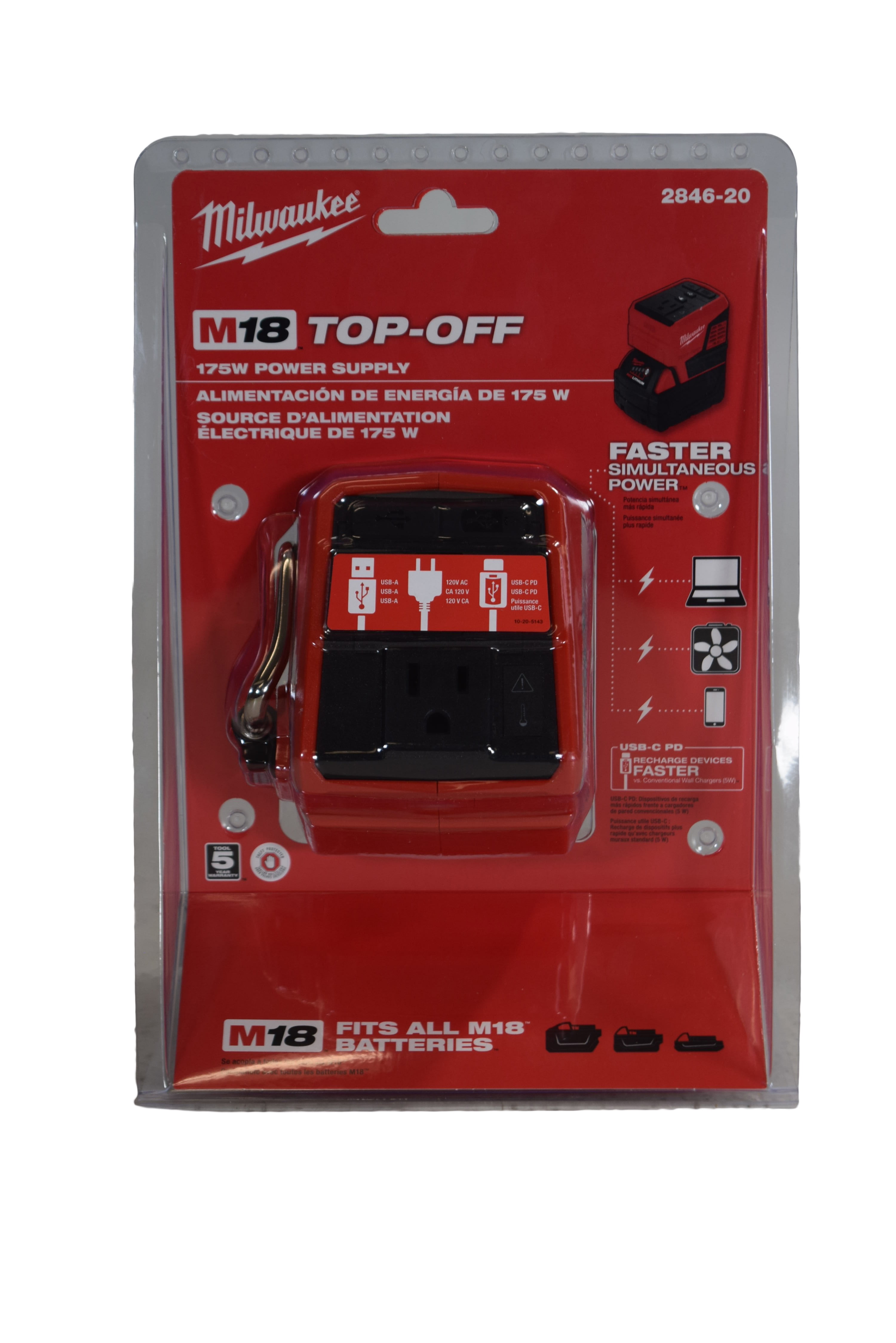 Milwaukee M18 TOP-OFF 175W Power Supply Inverter (Model 2846-20 ...