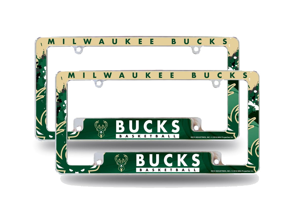 Milwaukee Basketball Buck's (Set of 2) Chrome Metal License Plate ...