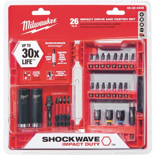 Milwaukee Shockwave 26-Piece Impact Screwdriver Bit Set 26PC SHOCK ...
