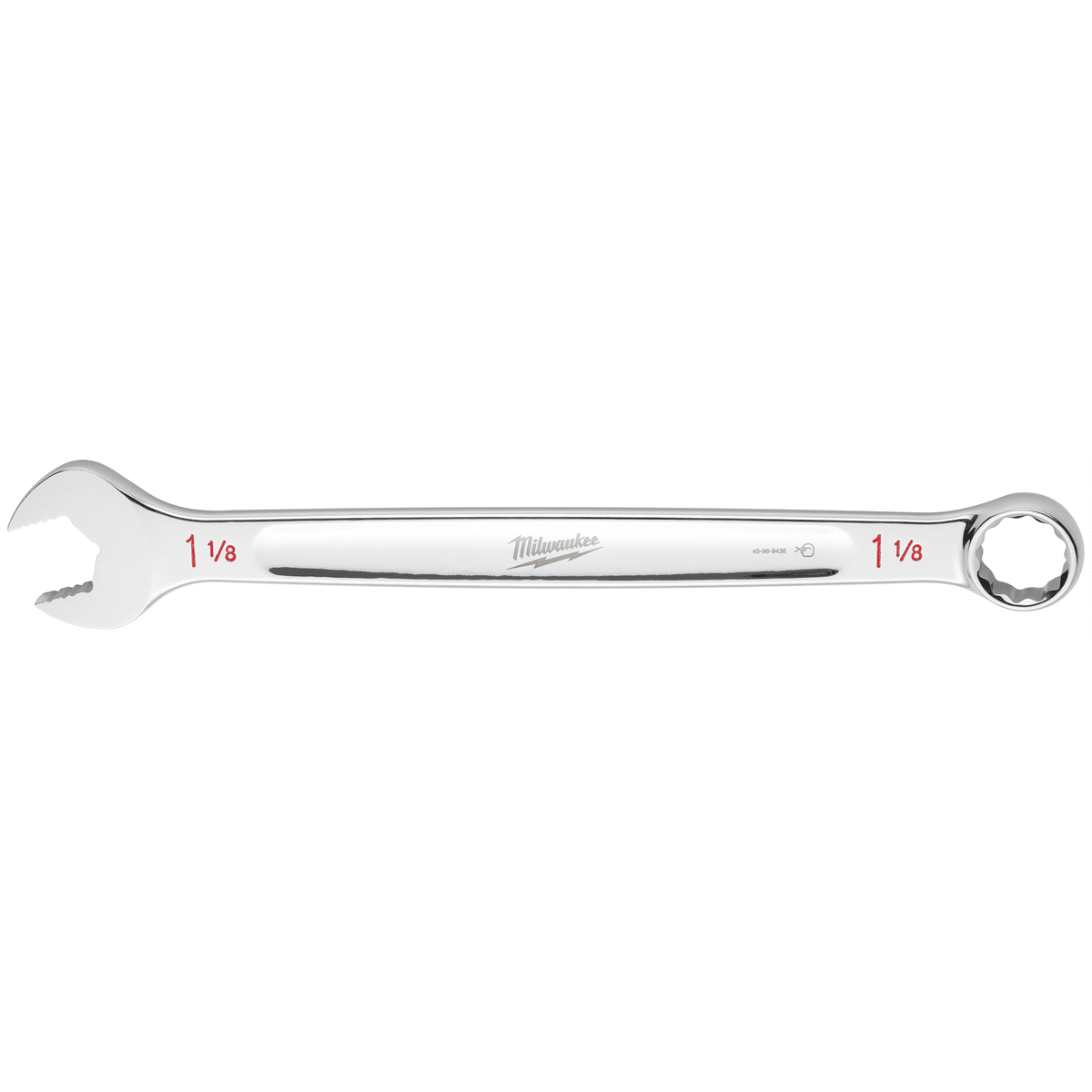 Milwaukee Tool 1-1/8" SAE Combination Wrench, 12-Point, Steel, Chrome, Ergonomic, I-Beam Handle ...