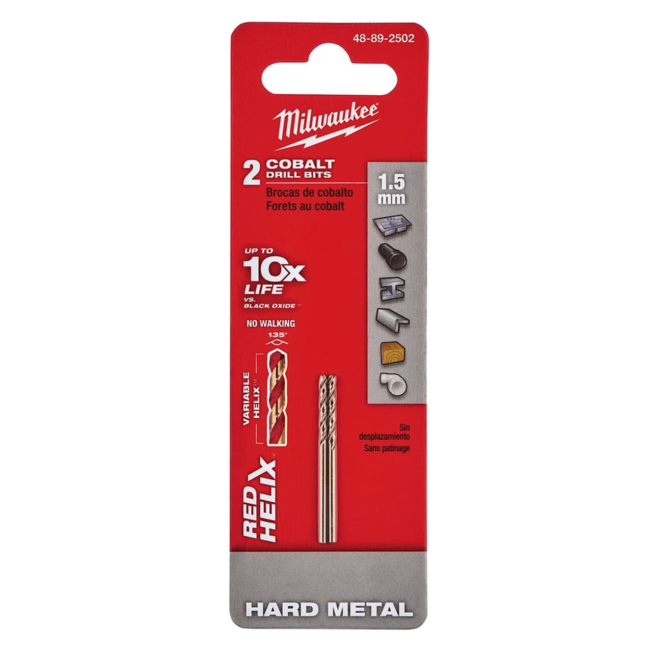 1 Set, Milwaukee 48-89-2502 1.5 Mm Red Helix Cobalt Drill Bits - Metric ...