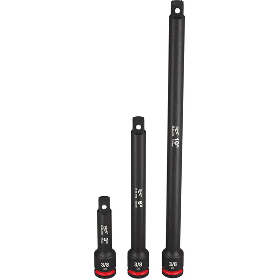 Milwaukee, Impact Duty Impact Socket Extension Set, 3/8" Drive, Black ...
