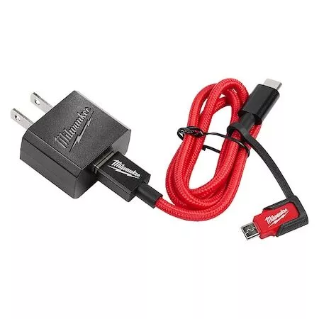 Milwaukee Tool 48-59-1209 3Ft Usb-C & 2.1A Wall Charger W/Usb Adap ...