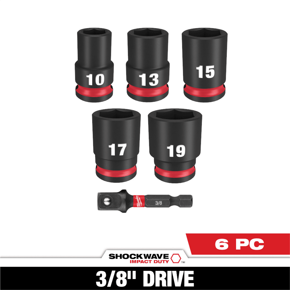 Milwaukee Tool 6PC SHOCKWAVE Impact Duty 3/8" Drive Metric Standard ...