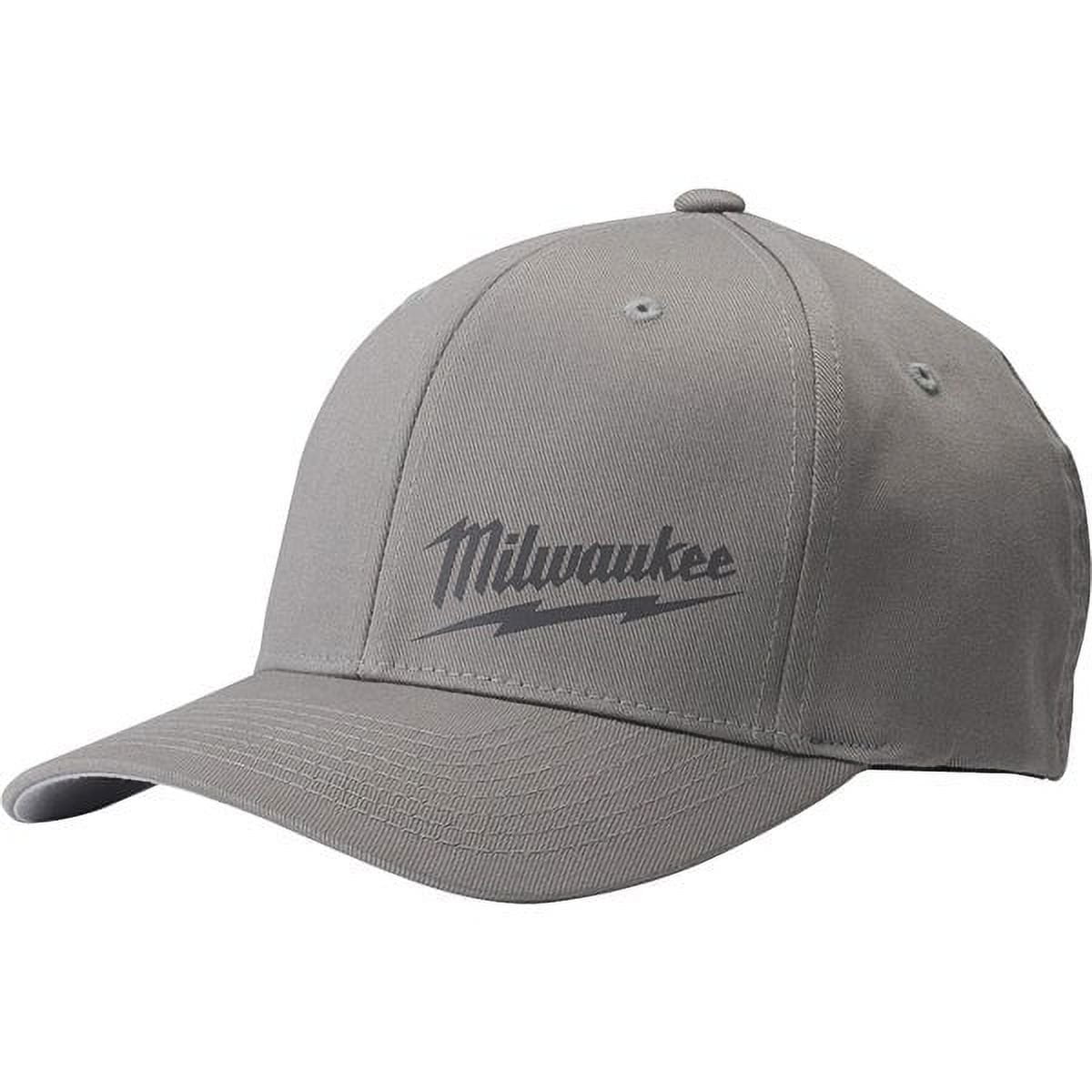 Milwaukee FlexFit Gray Fitted Cap, Unisex, Cotton/Polyester, S/M Size ...