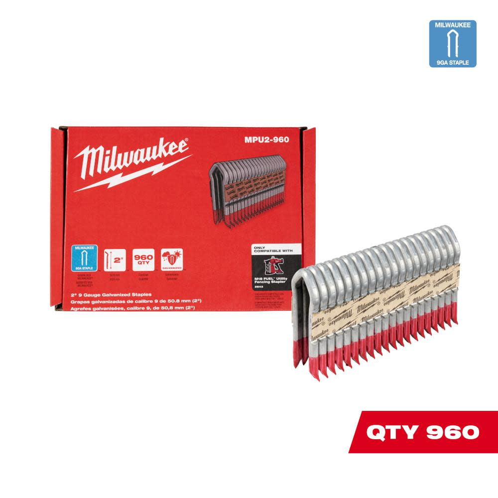 Milwaukee Galvanized Staples 2" 9 Gauge - Walmart.com