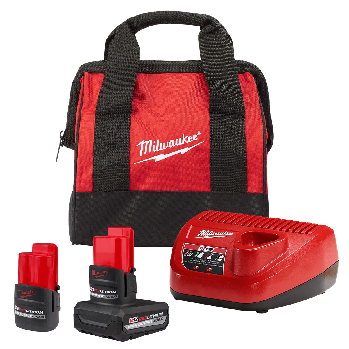 Milwaukee Tool M12 REDLITHIUM HIGH OUTPUT XC5.0/CP2.5 Starter Kit ...