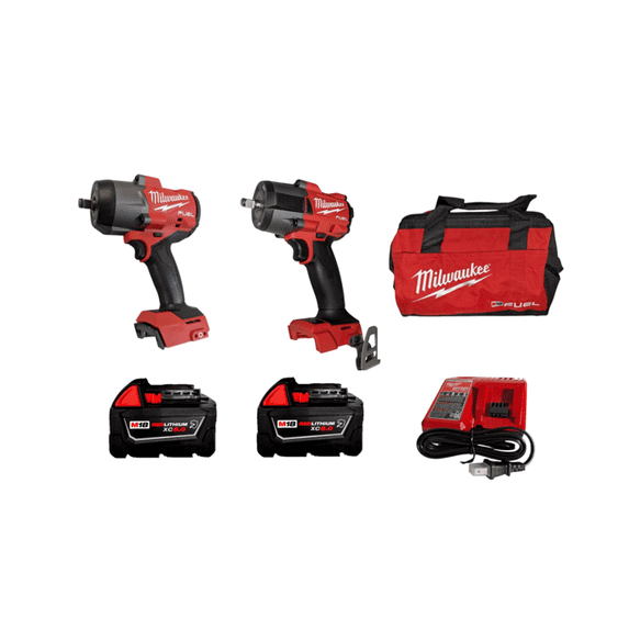 Milwaukee, Impact Wrench Combo Kit, 3010-22, includes 2 Batteries ...