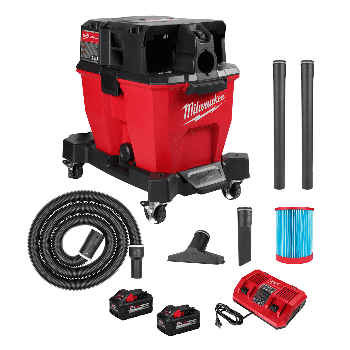 Milwaukee Tool M18 FUEL 9 Gallon Dual-Battery Wet/Dry Vacuum Kit ...