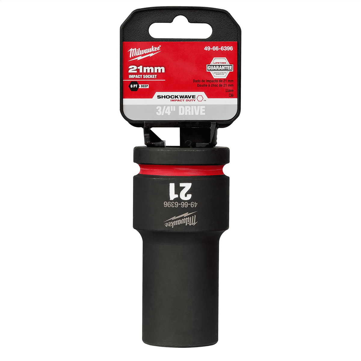 Milwaukee Tool SHOCKWAVE Impact Duty 3/4"Drive 21MM Deep 6 Point Socket ...