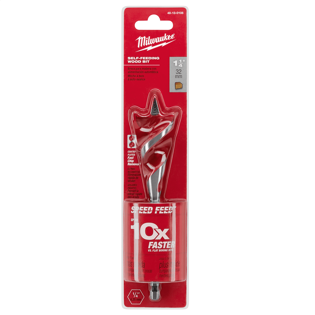 Milwaukee Tool SPEED FEED Wood Bit 1-1/4" x 6" - Walmart.com