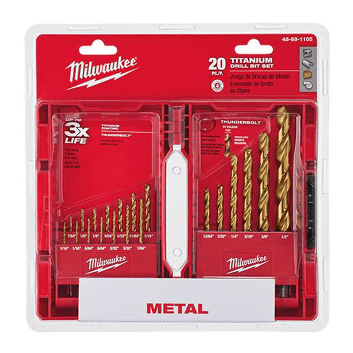 Milwaukee Tool THUNDERBOLT Titanium Drill Bit Set ‐ 20PC - Walmart.com