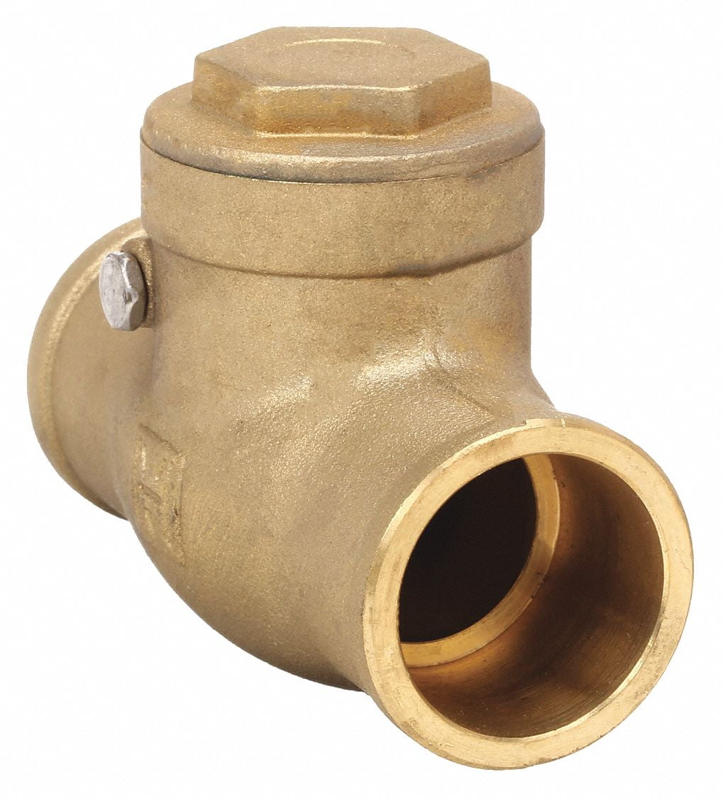 Milwaukee Valve Check Valve, 1", Single, Inline Swing, Brass, Sweat x ...