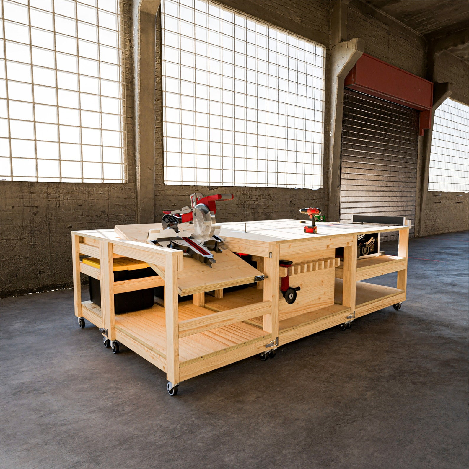 Milwaukee Workbench Set with Storage Tote 27 Gal Plans with Cut Lists ...