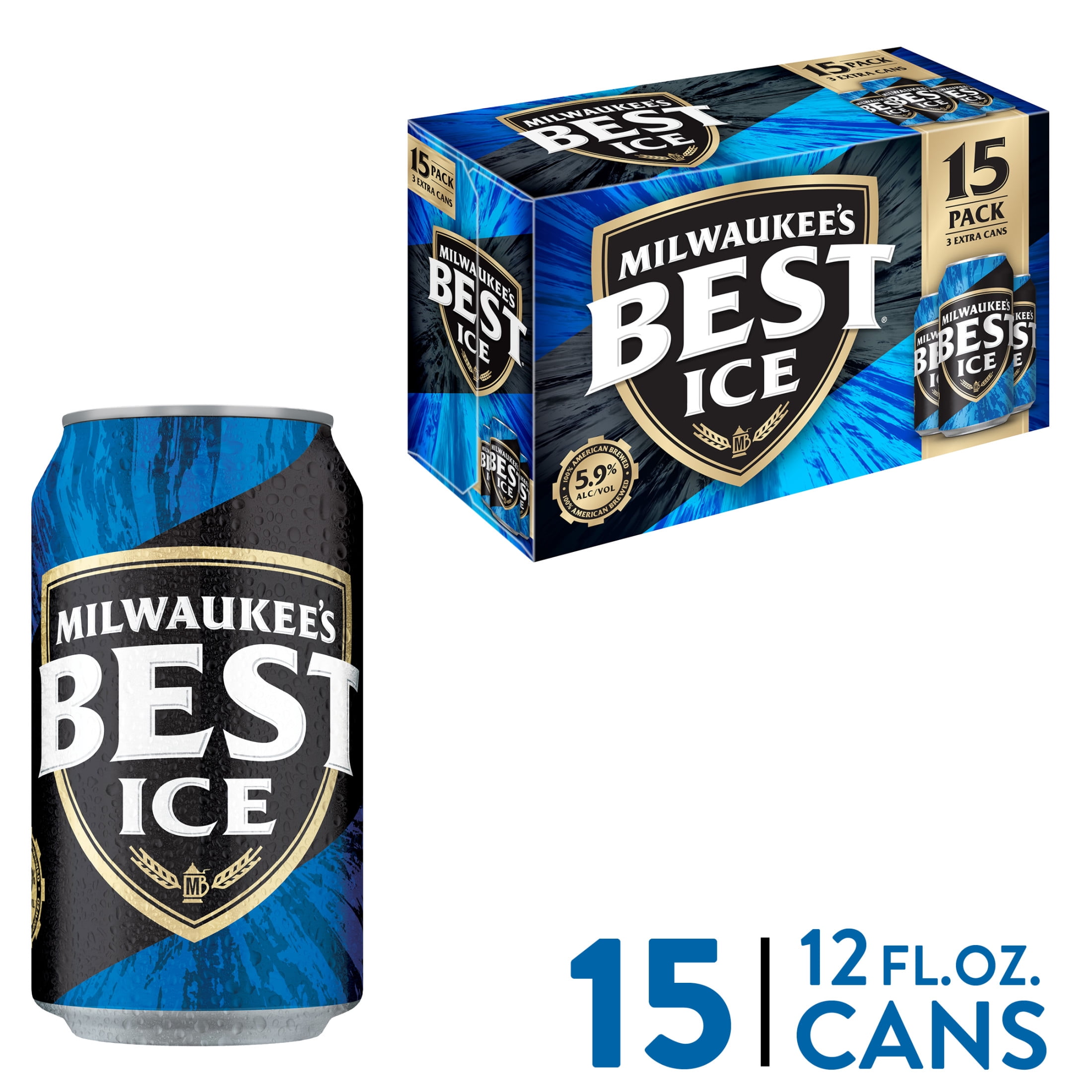 Milwaukee's Best Ice Beer, 15 Pack, 12 fl oz Aluminum Cans, 5.9% ABV ...