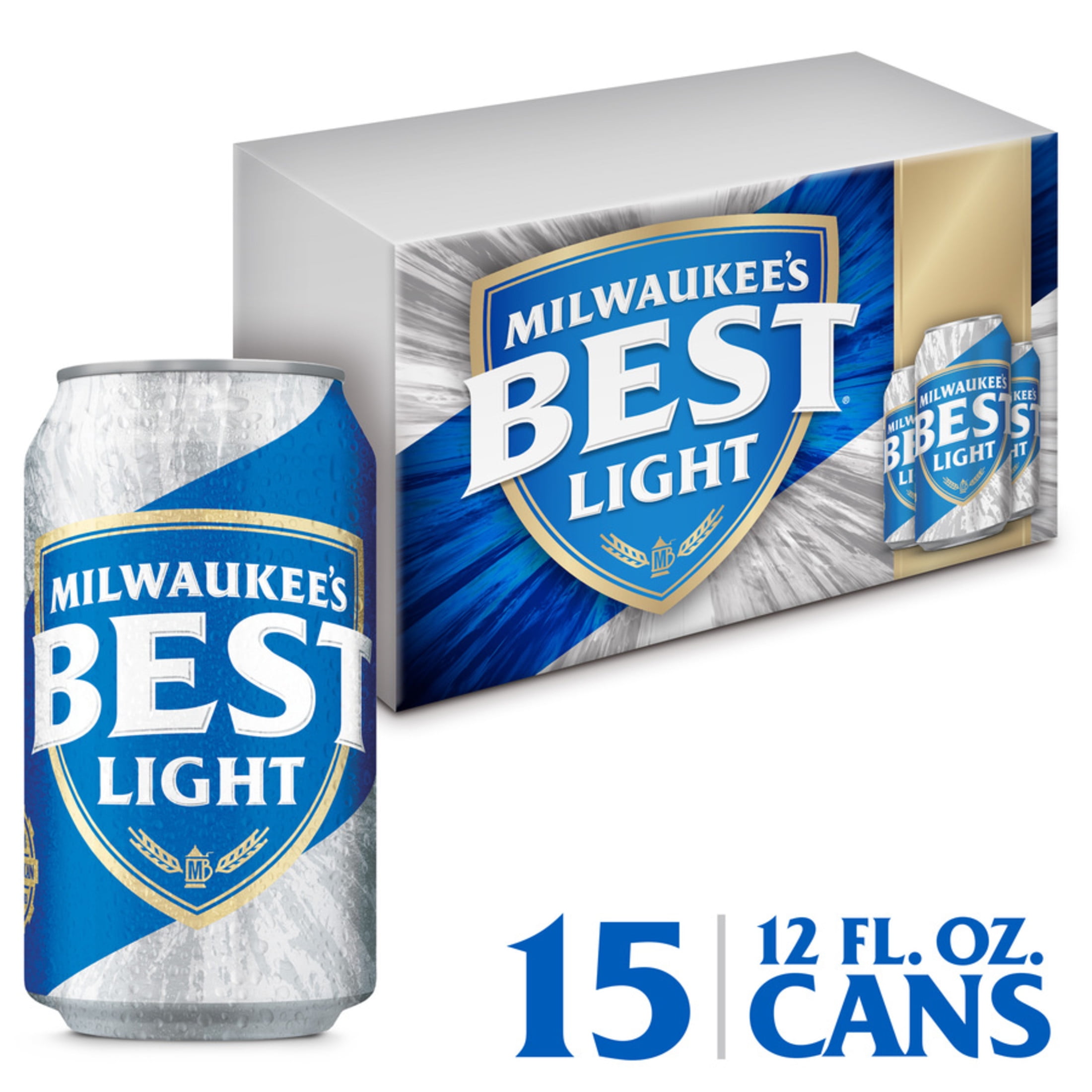 Milwaukee's Best Light Beer, 15 Pack, 12 fl oz Aluminum Cans, 4.1% ABV ...