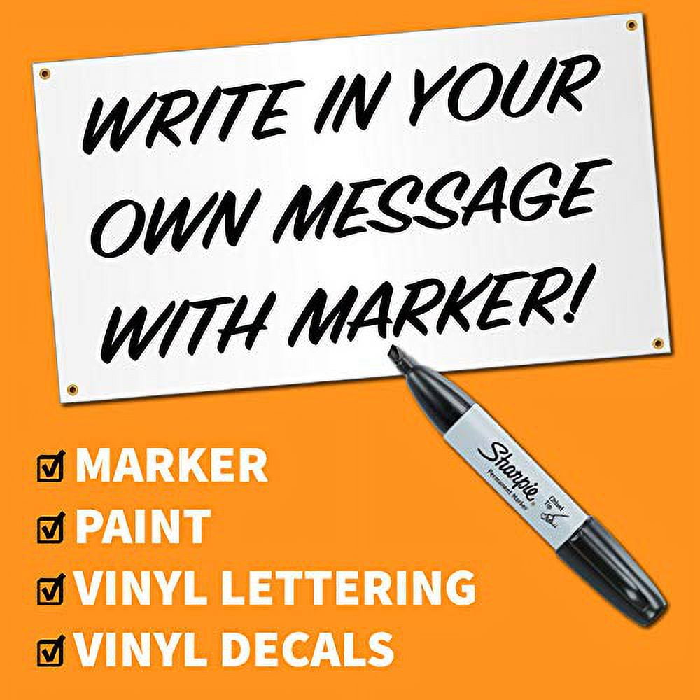 Blank White Vinyl Banner Sign With Grommets (3'X10') - Walmart.com