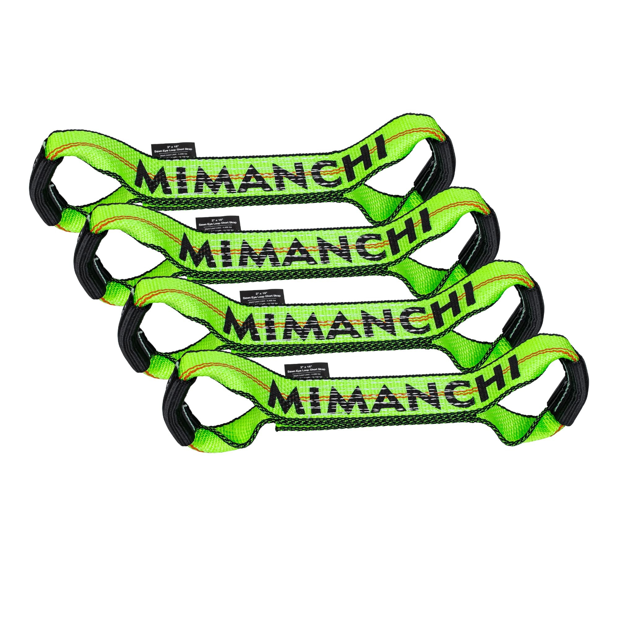 Mimanchi 2"x16" Replacement Sewn Eye Loop Short Strap, 4Pack, Heavy ...