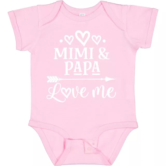 Mimi And Papa Love Me For Grandchild Infant Creeper Grandkids Childs Bodysuit Cute Baby Onesie ...