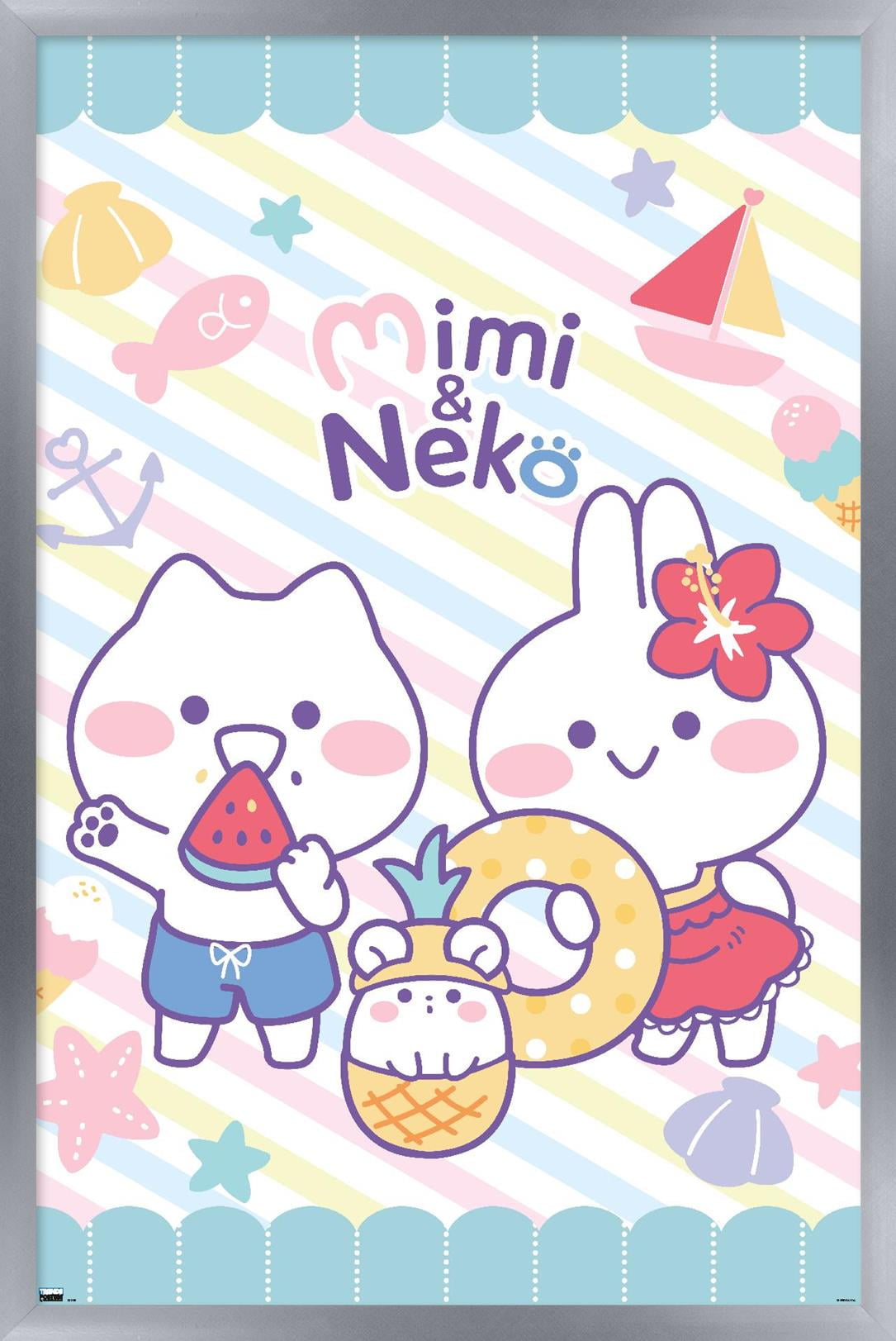 Mimi & Neko - Beach Wall Poster, 22.375" x 34" Framed - Walmart.com
