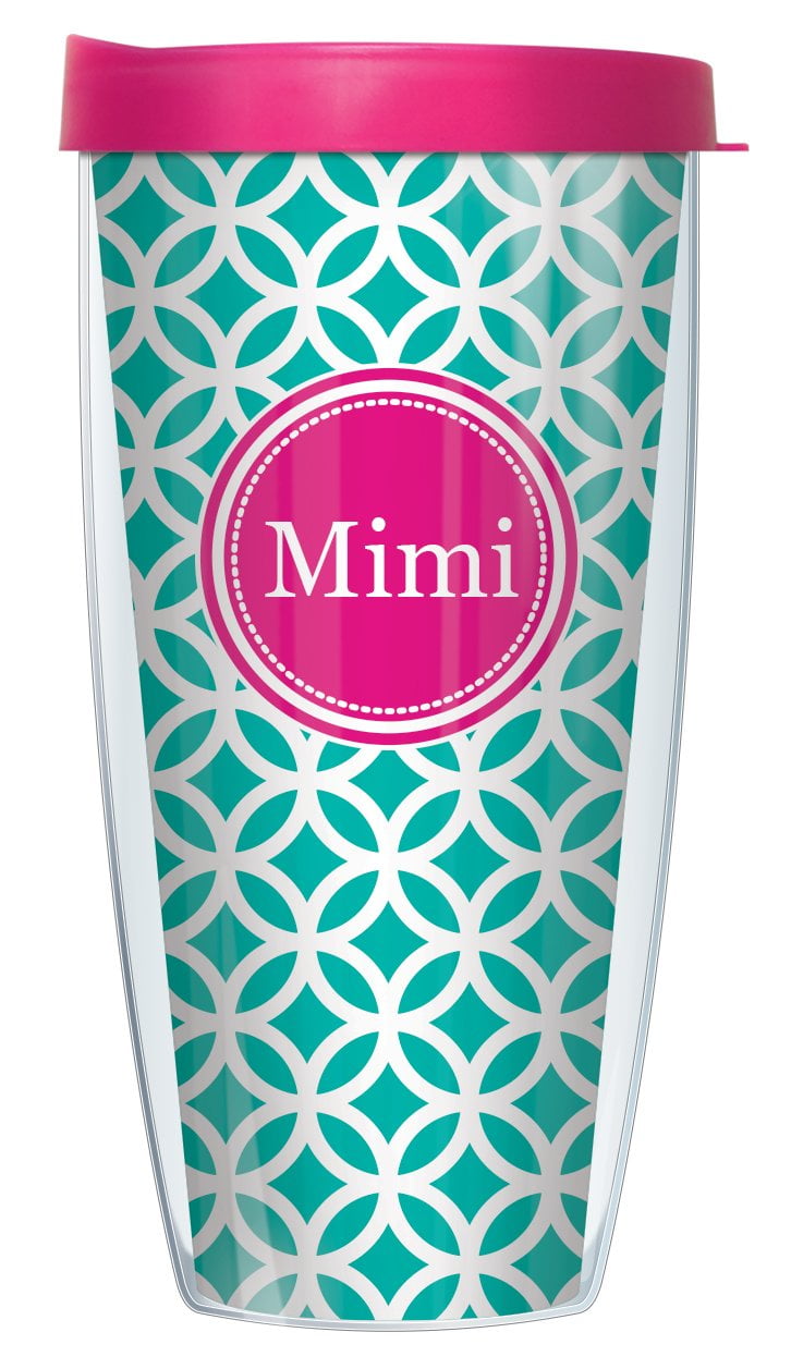 Mimi On Teal Roundabout Tumbler Cup 22oz Mug with Lid - Walmart.com