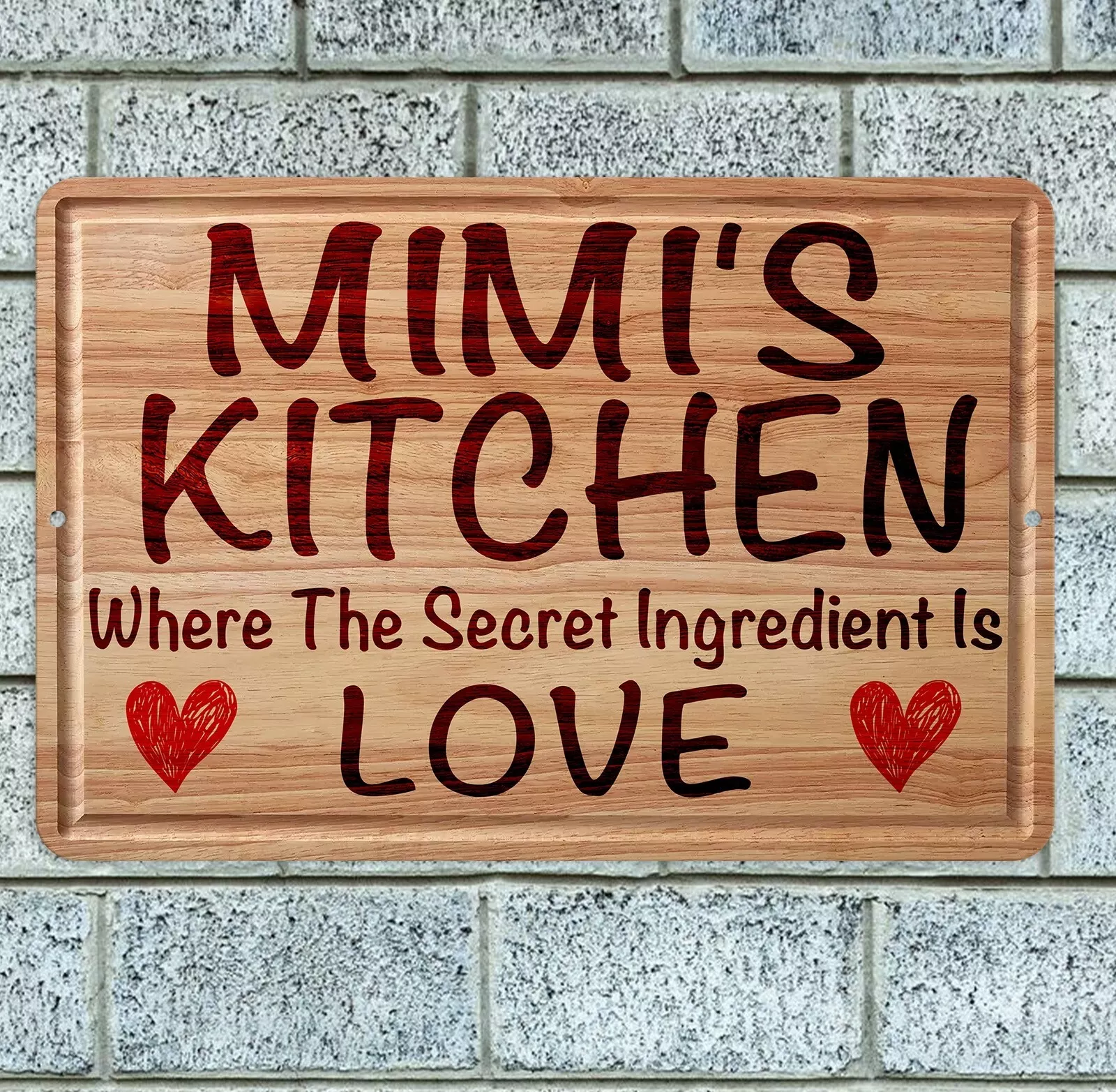 Mimi'S Kitchen Cutting Board Sign Plaque Metal Aluminum 8"X12 ...