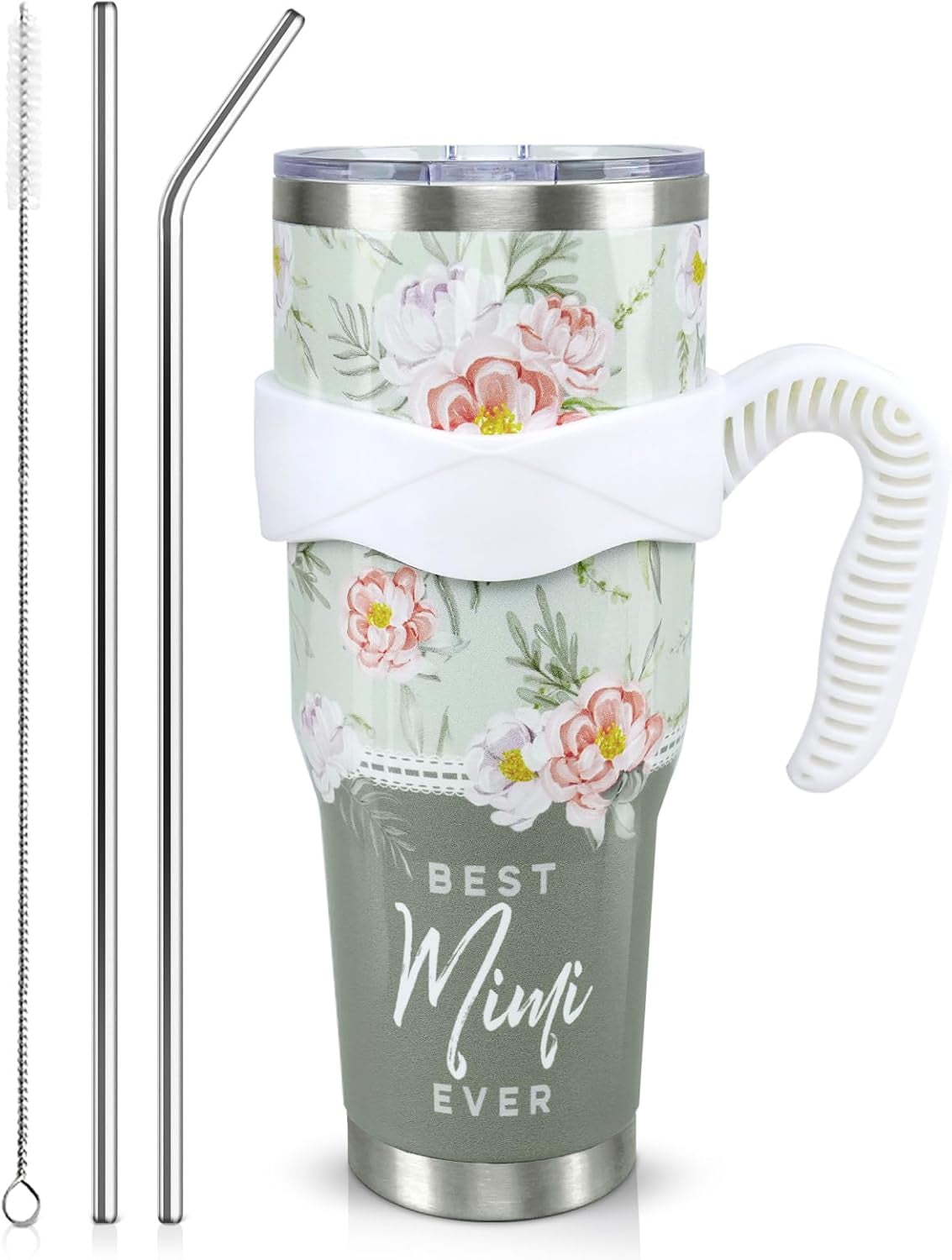 Mimi Tumbler 40oz, Mimi Cup Coffee Mug Tumbler with Handle and Straw ...