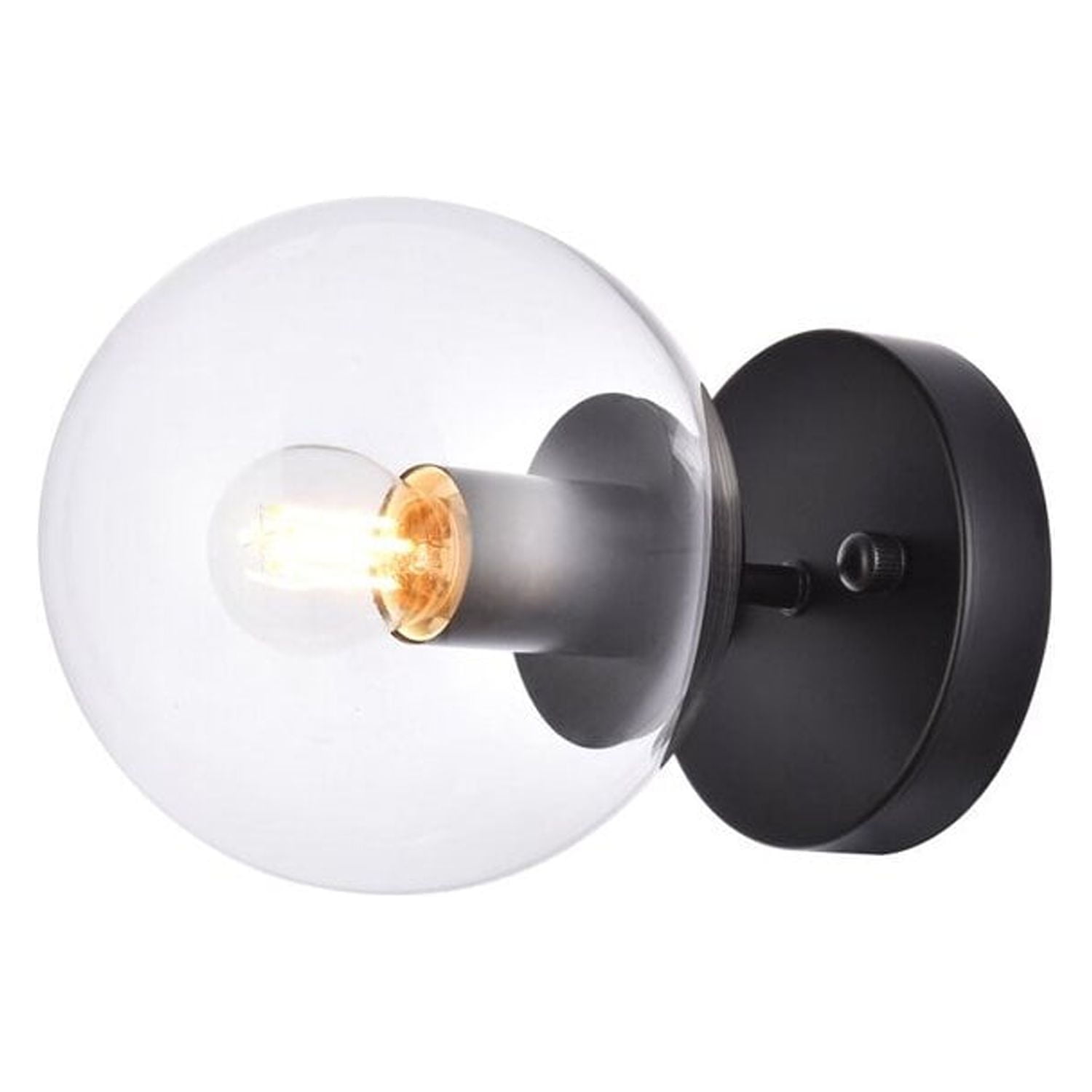 Mimi six inch dual flush mount and bath sconce in black with clear ...