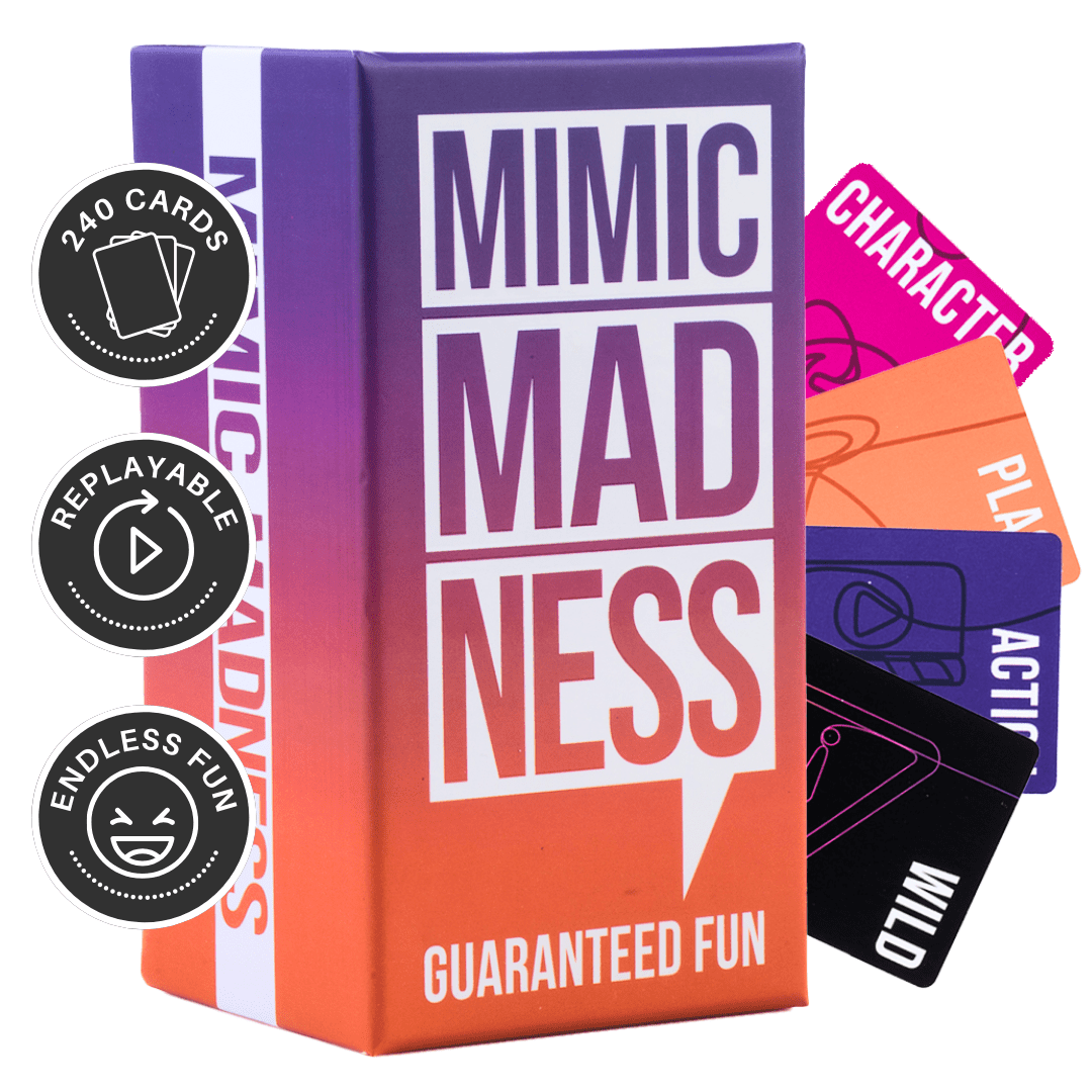 Mimic Madness Game, Charades with 3 Categories: Characters, Place ...