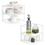 Mimifly Kitchen Cupboard Organiser, 3 Tier White Corner Plate Rack ...