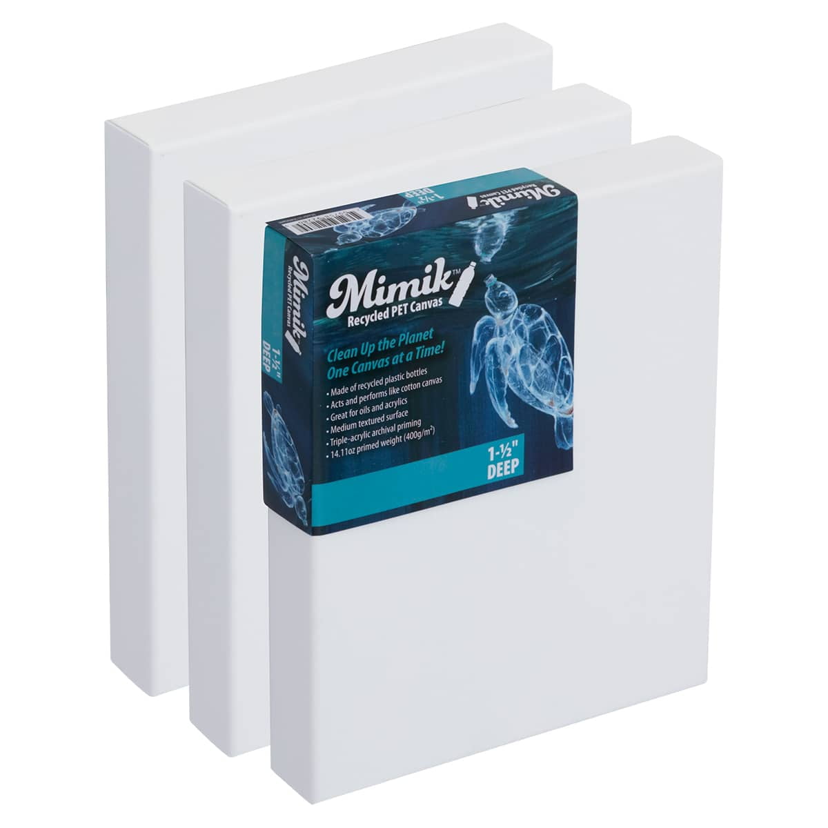 Mimik Recycled Stretched Canvas - 9x12" Box of 3 - Made from Recycled ...