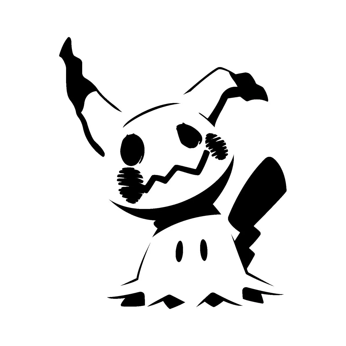 Mimikyu Decal Vinyl Sticker For Office Gaming Room 7"In" X 7"In ...
