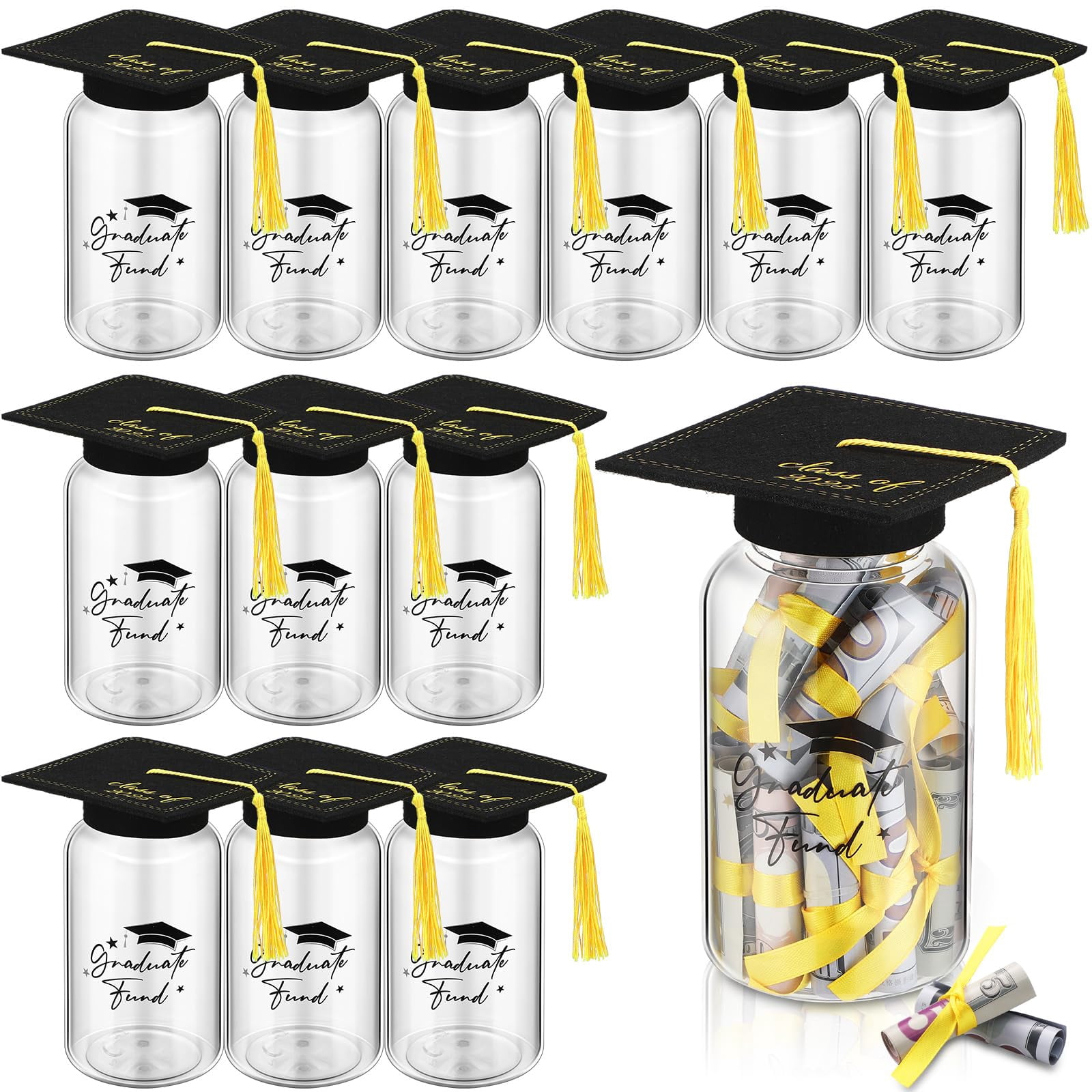 Mimorou 12 Sets 2025 Graduation Gifts ATT1Graduation Caps Jars Grad Cap ...