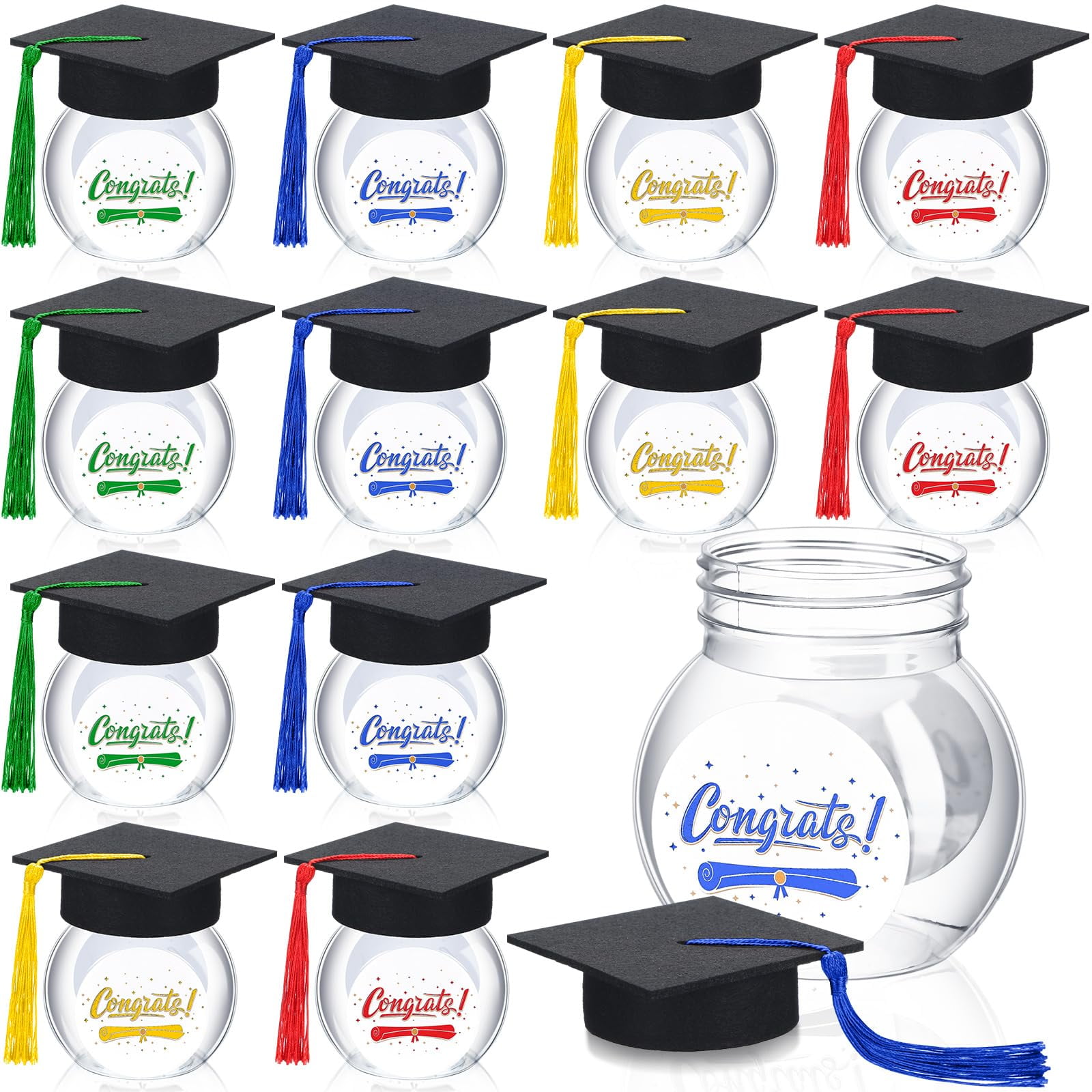 Mimorou 12 Sets Graduation Cap Candy FST1 Jars Class of 2025 Graduation ...