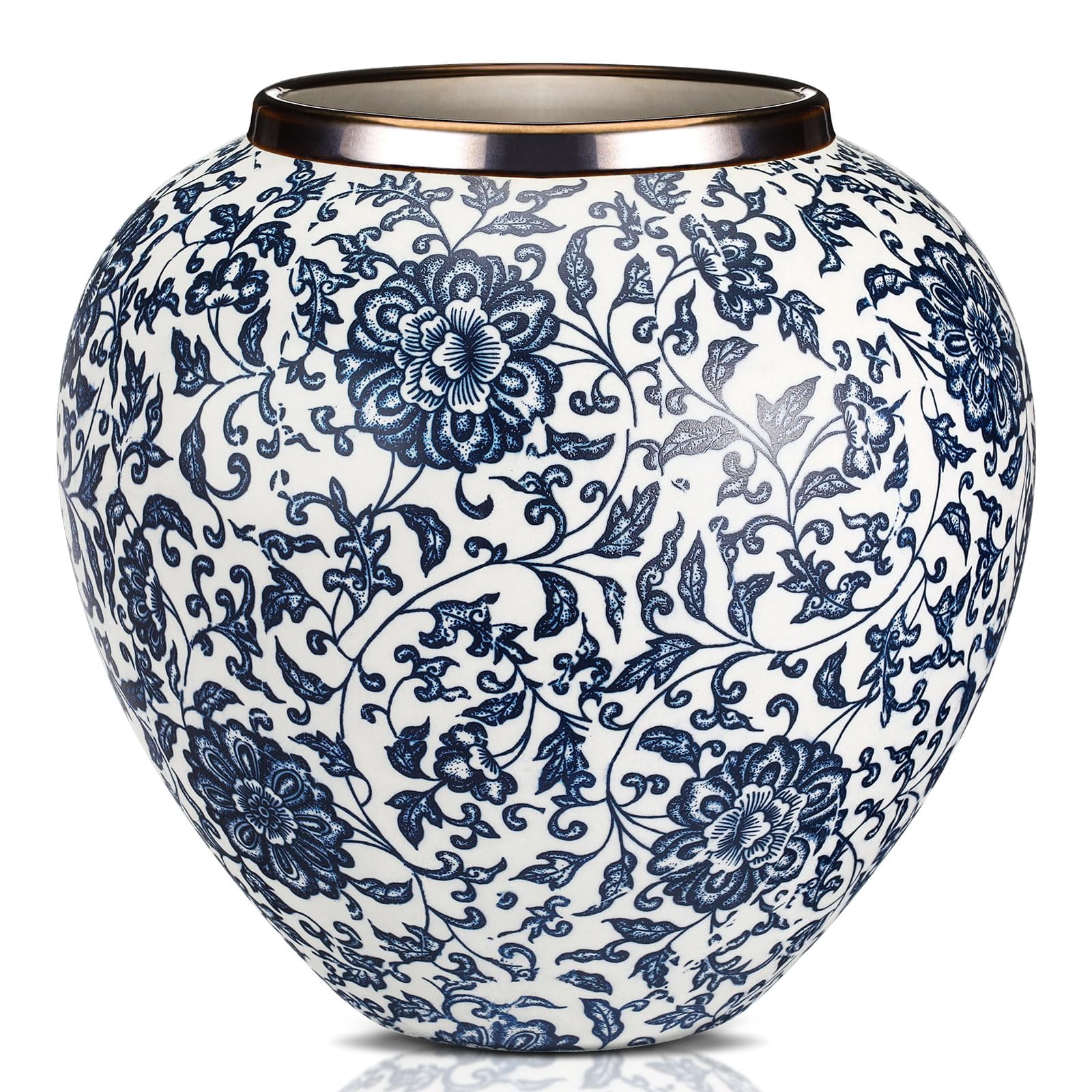 Mimorou Blue and White Vases Ceramic Vintage Flower Vase 8. 27" H ...