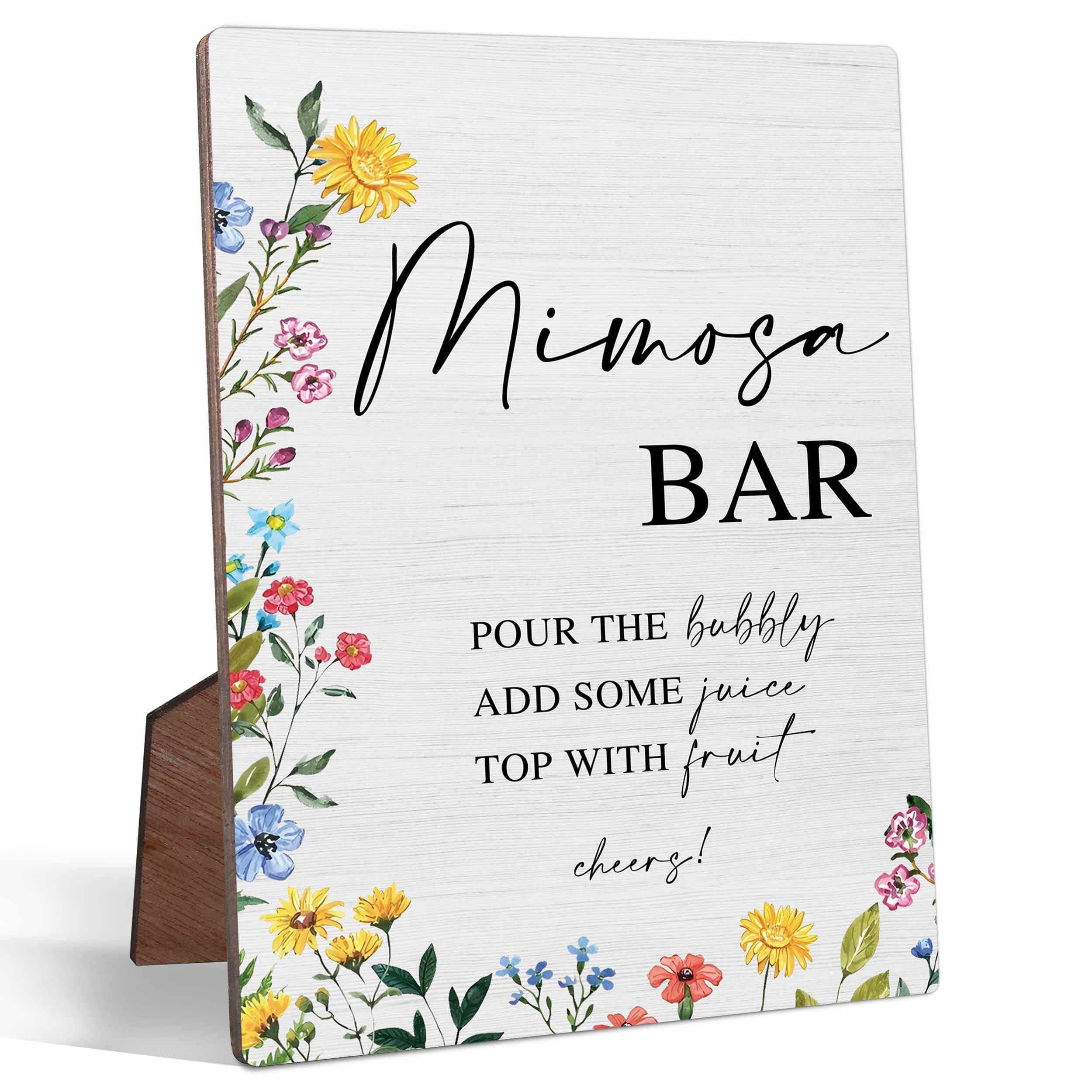 Mimosa Bar Bridal Shower Sign, Wedding ATT1Signs For And Reception, 5 ...