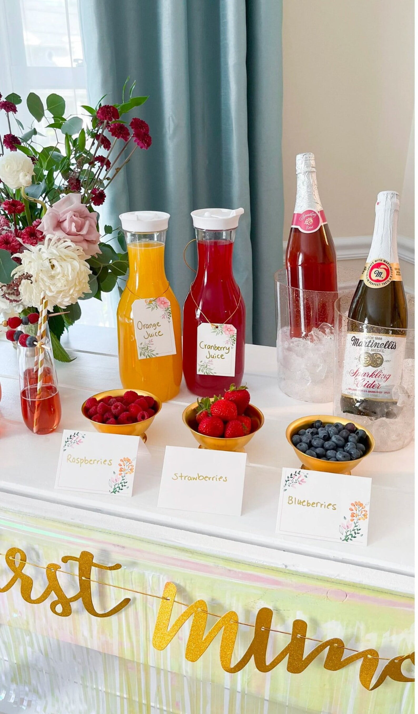 Mimosa Bar Decor Kit Package with Mimosa Bar Signage for Mimosa Serving ...