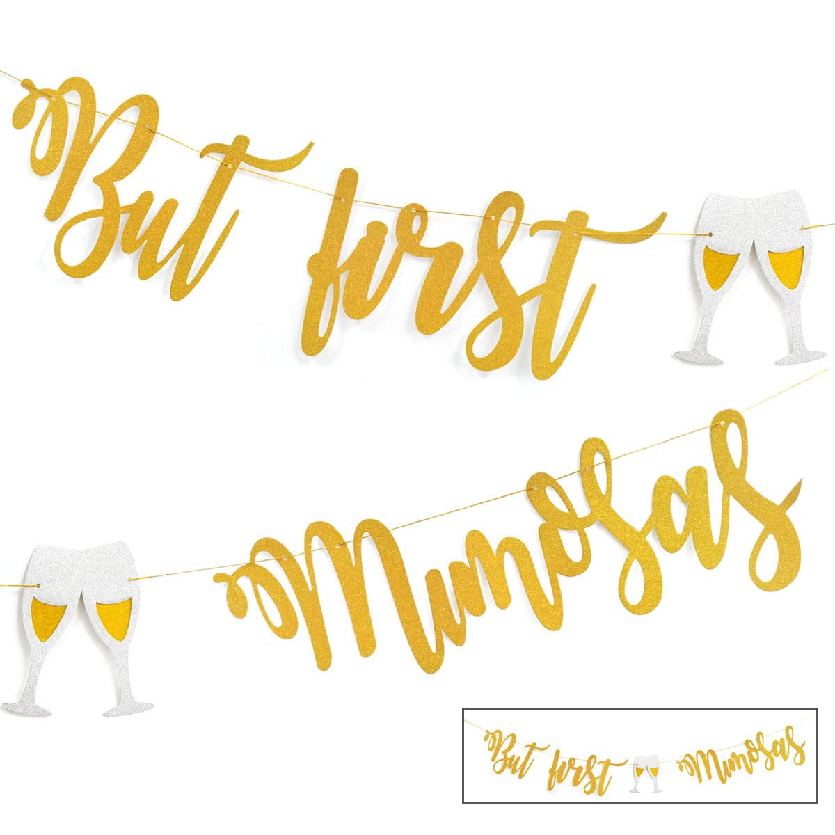 Mimosa Bar SignUMRT But First Mimosas Gold Banner, Decorations for ...