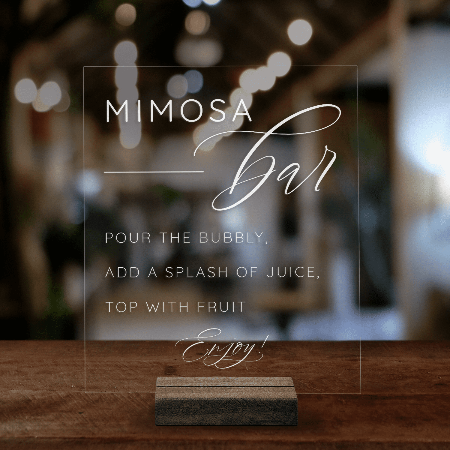 Mimosa Bar Table Sign | Acrylic Wedding Bar Sign | Champagne Bar ...