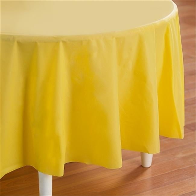 Mimosa- Light Yellow Round Plastic Tablecover - Light Yellow - Walmart.com