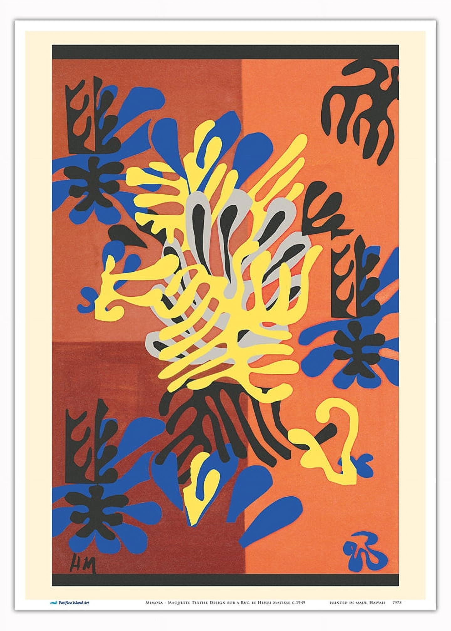 Mimosa - Maquette Textile Design for a Rug - From an Original Cut-Out ...