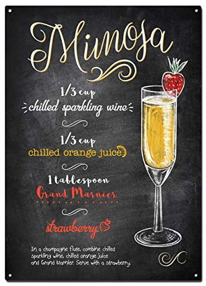 Mimosa Metal Aluminum Signs, Drinks and Cocktails Colorfast Posters ...