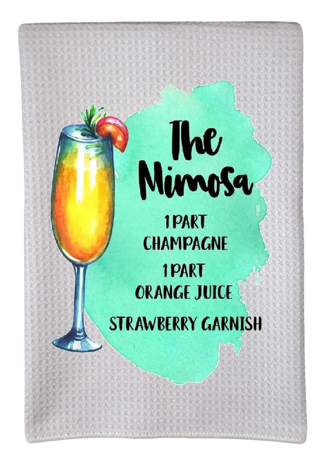 Mimosa Recipe Alcohol Drinks 16"x24" Sublimation White Waffle Towel ...