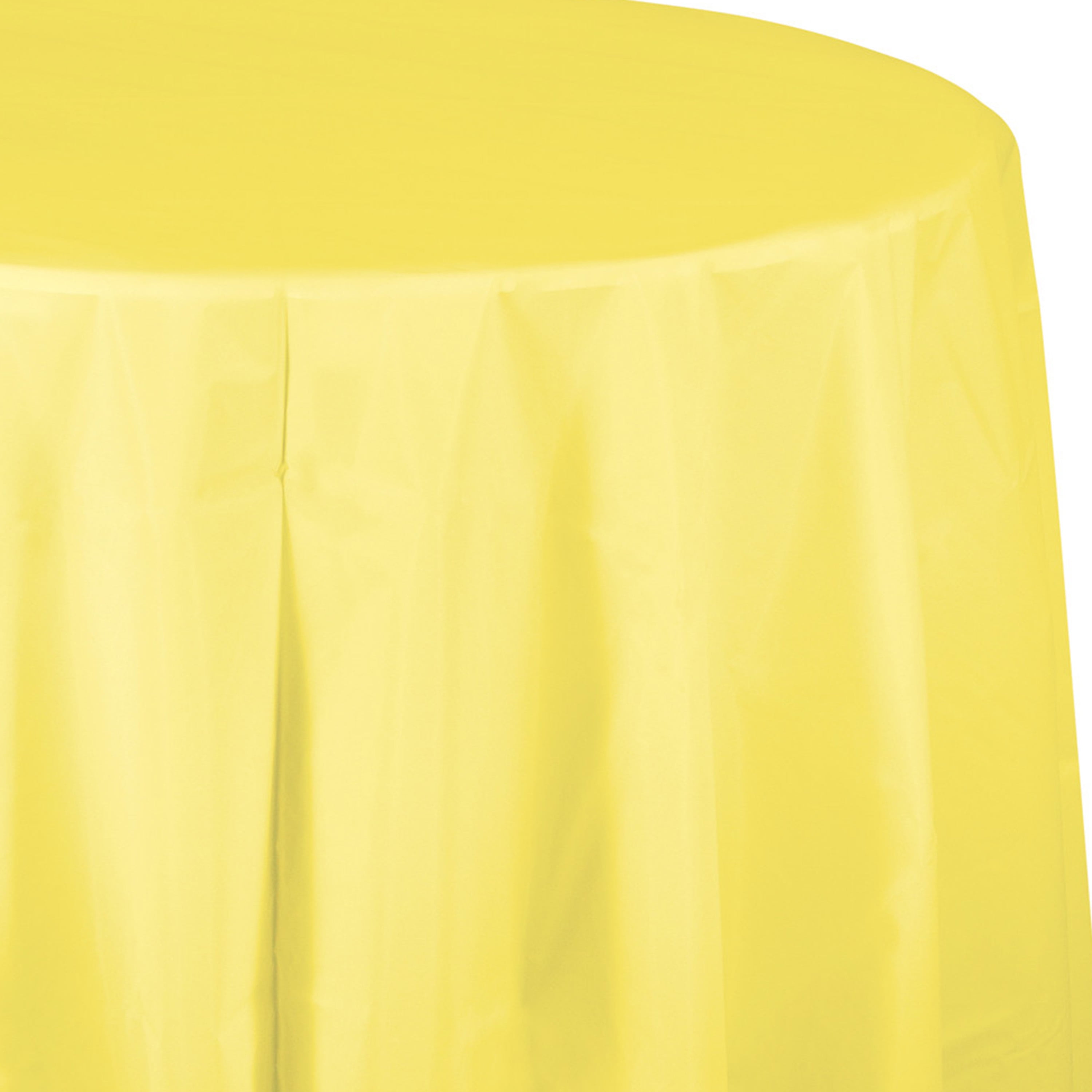 Mimosa Yellow Round Plastic Tablecloths, 3 Count - Walmart.com