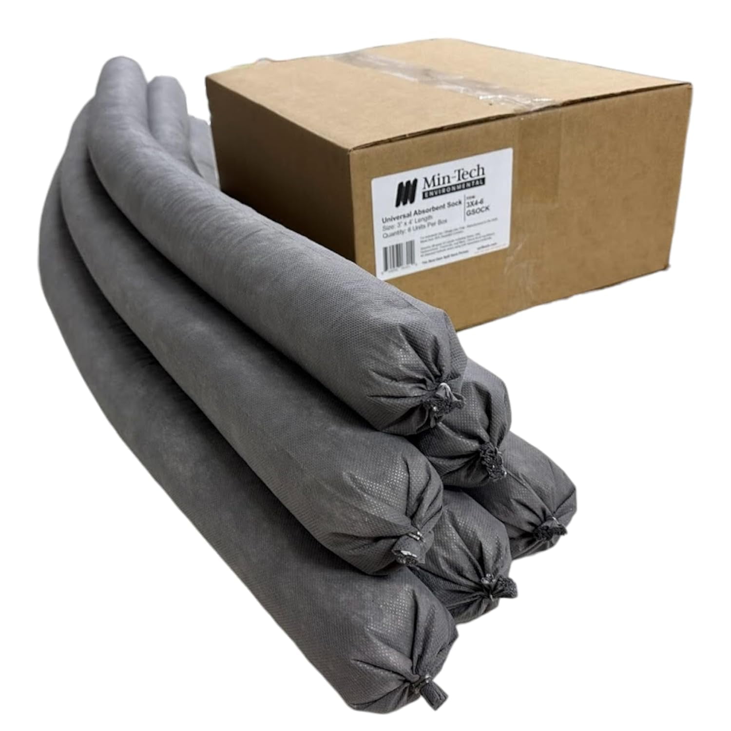Min-Tech Universal Absorbent Spill Sock 3"x4' (6 Socks Per Case ...